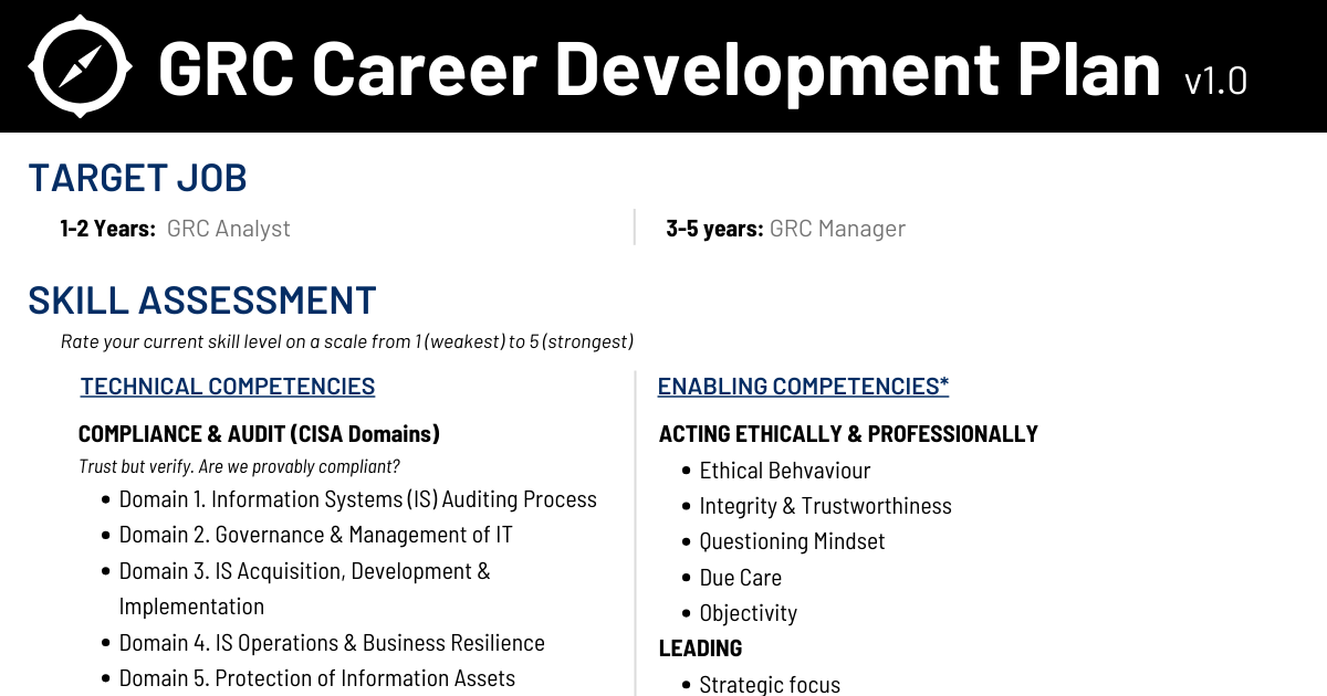 Career Development Plan Template