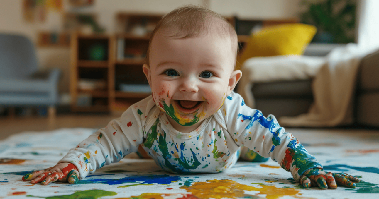 Mess-Free Art for Tummy Time Fun