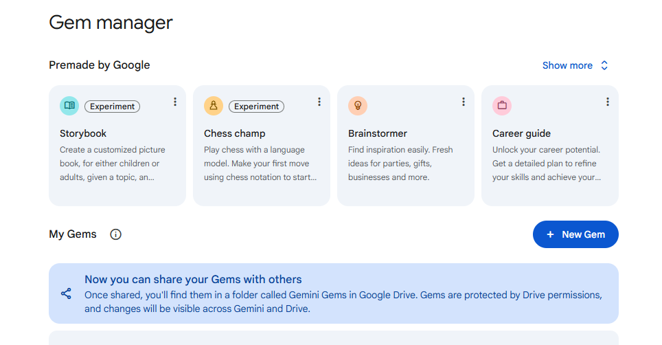 Gemini now lets you create and share AI assistants
