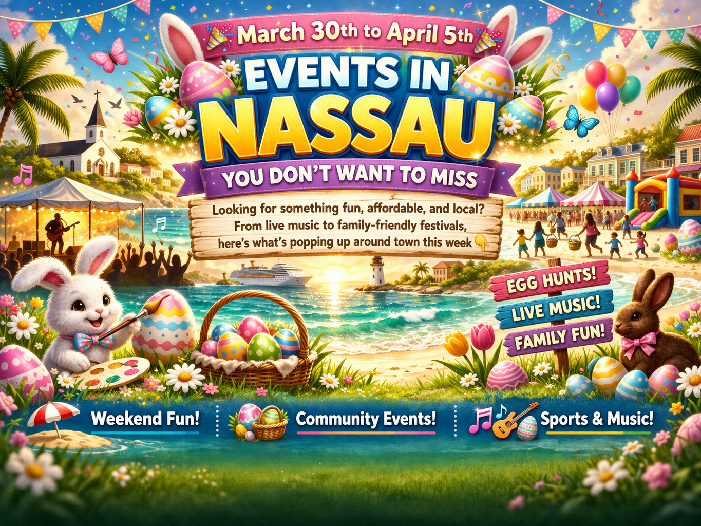 🎉March 30th to April 5th Events in Nassau You Don’t Want to Miss