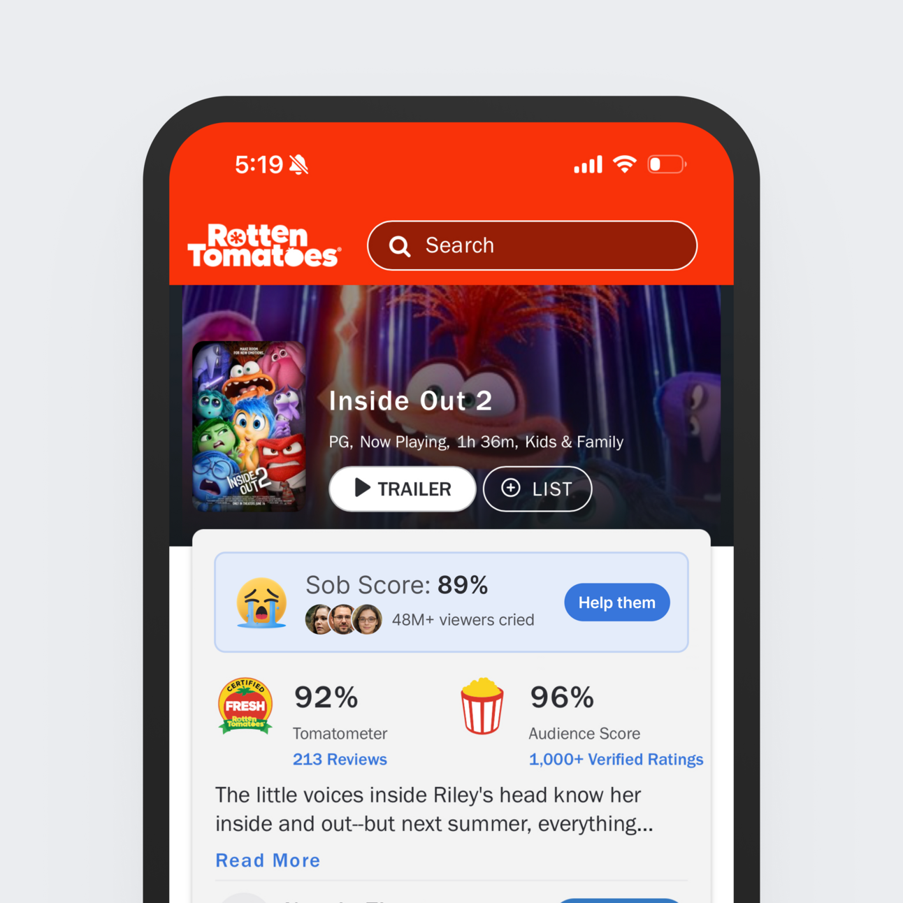 Rotten Tomatoes Sob Score