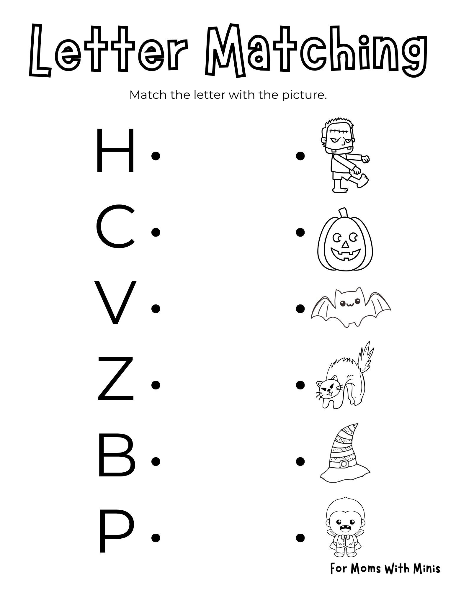 Halloween Letter Matching Worksheet