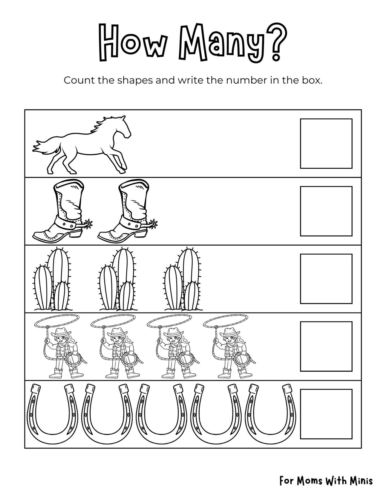 Western Themed Count How Many