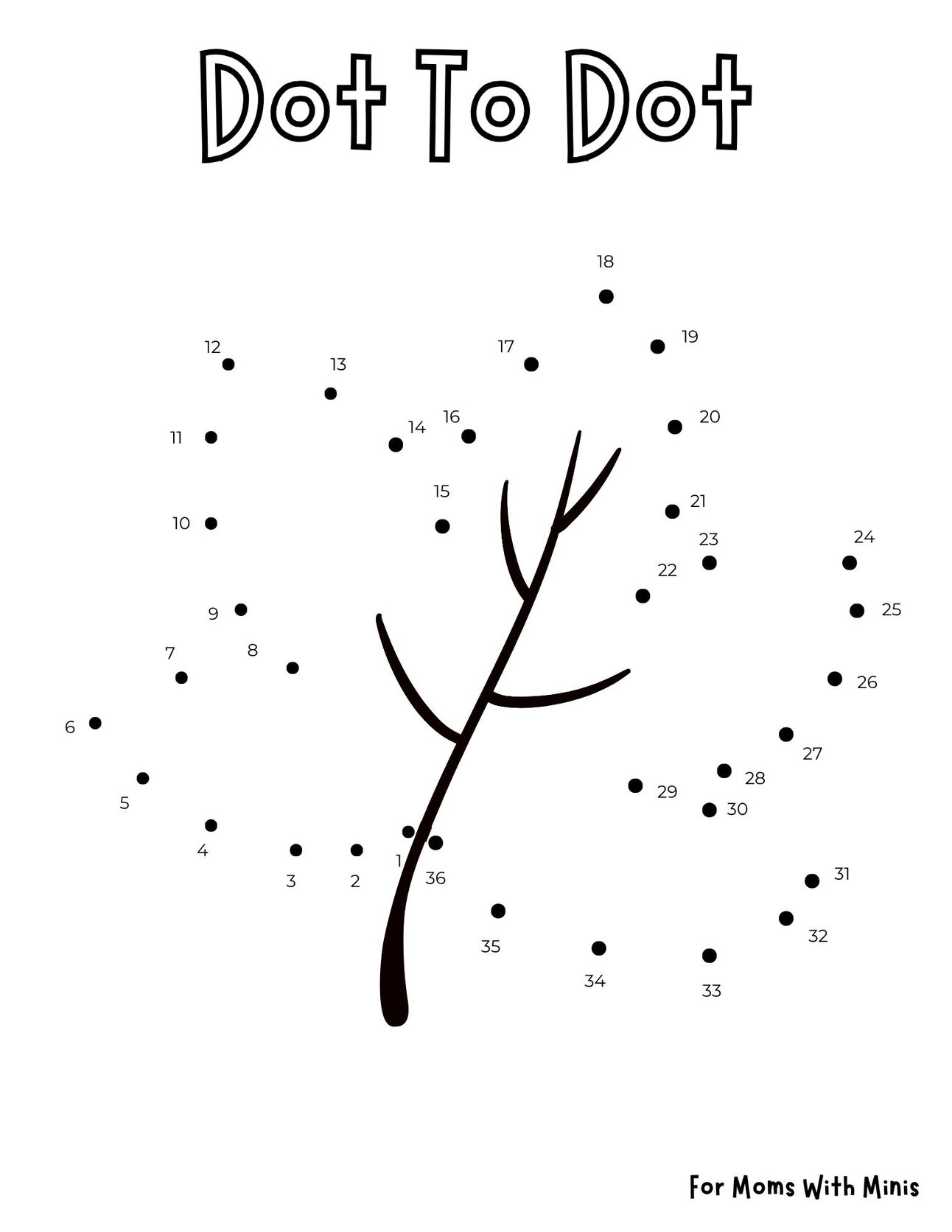Leaf Dot to Dot Worksheet