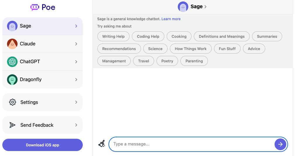 ⚡️ Free ChatGPT Alternatives - Poe, Claude, Sage, Dragonfly