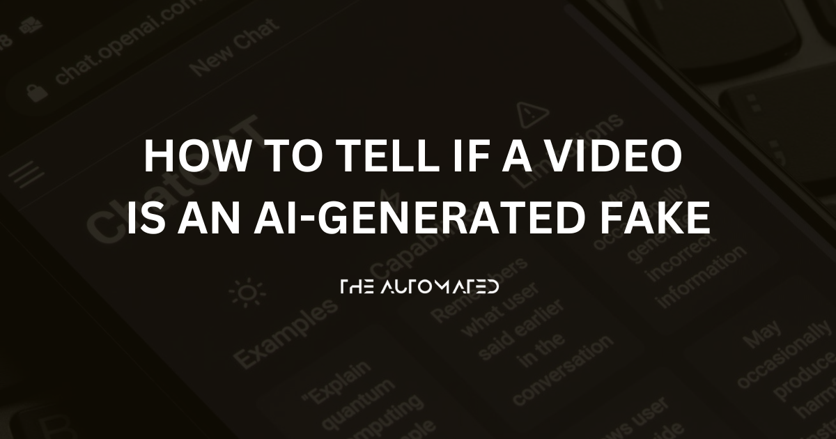 How to spot an AI generated fake