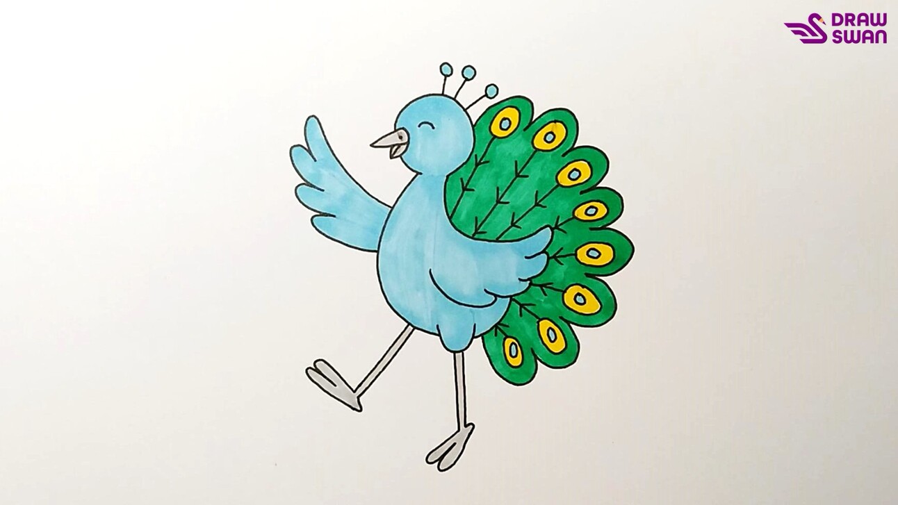 dancing peacock outline