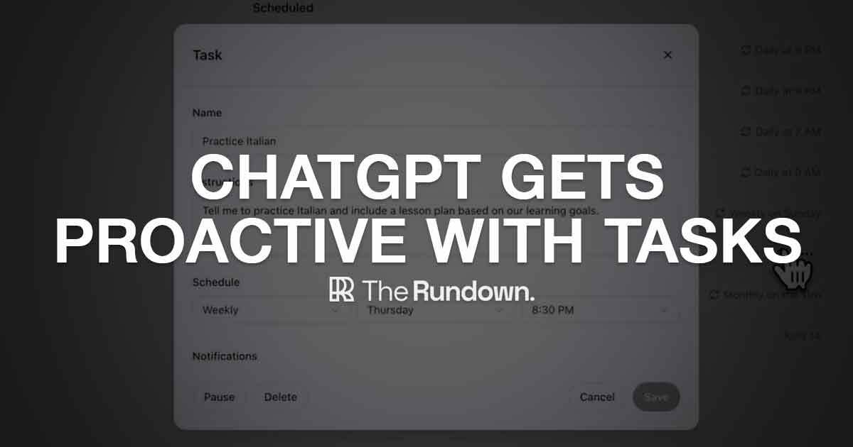 ChatGPT gets proactive with 'Tasks'