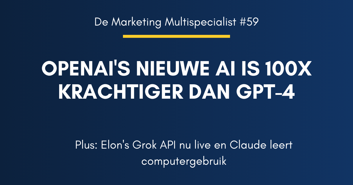 DMM #59 | OpenAI's nieuwe AI is 100x krachtiger dan GPT-4
