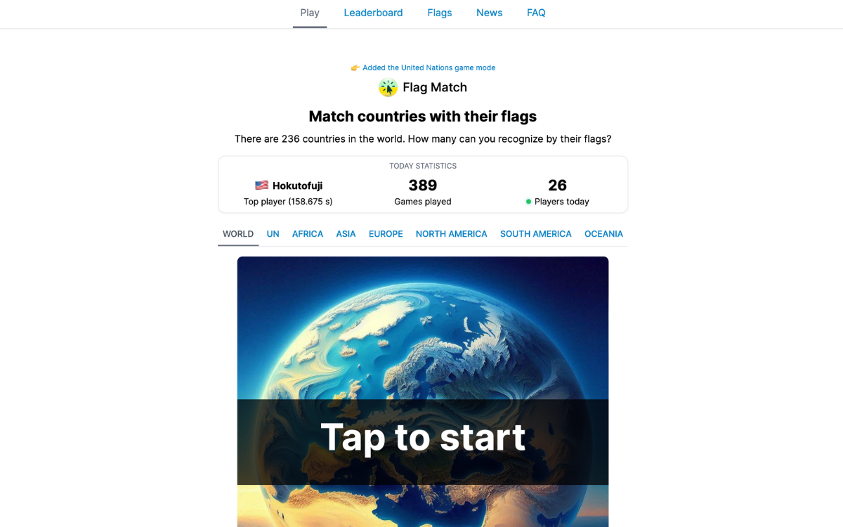 Match Countries With Their Flags