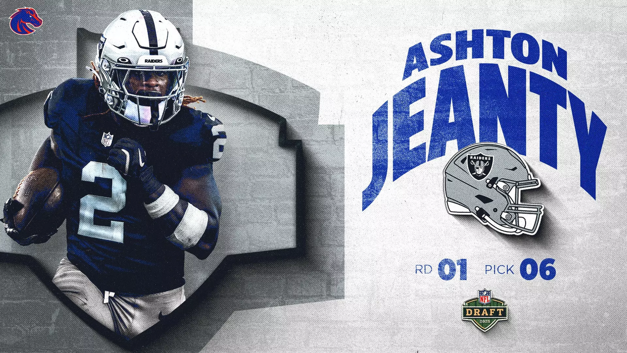 The Las Vegas Raiders selected Boise State running back Ashton Jeanty with the sixth overall ...