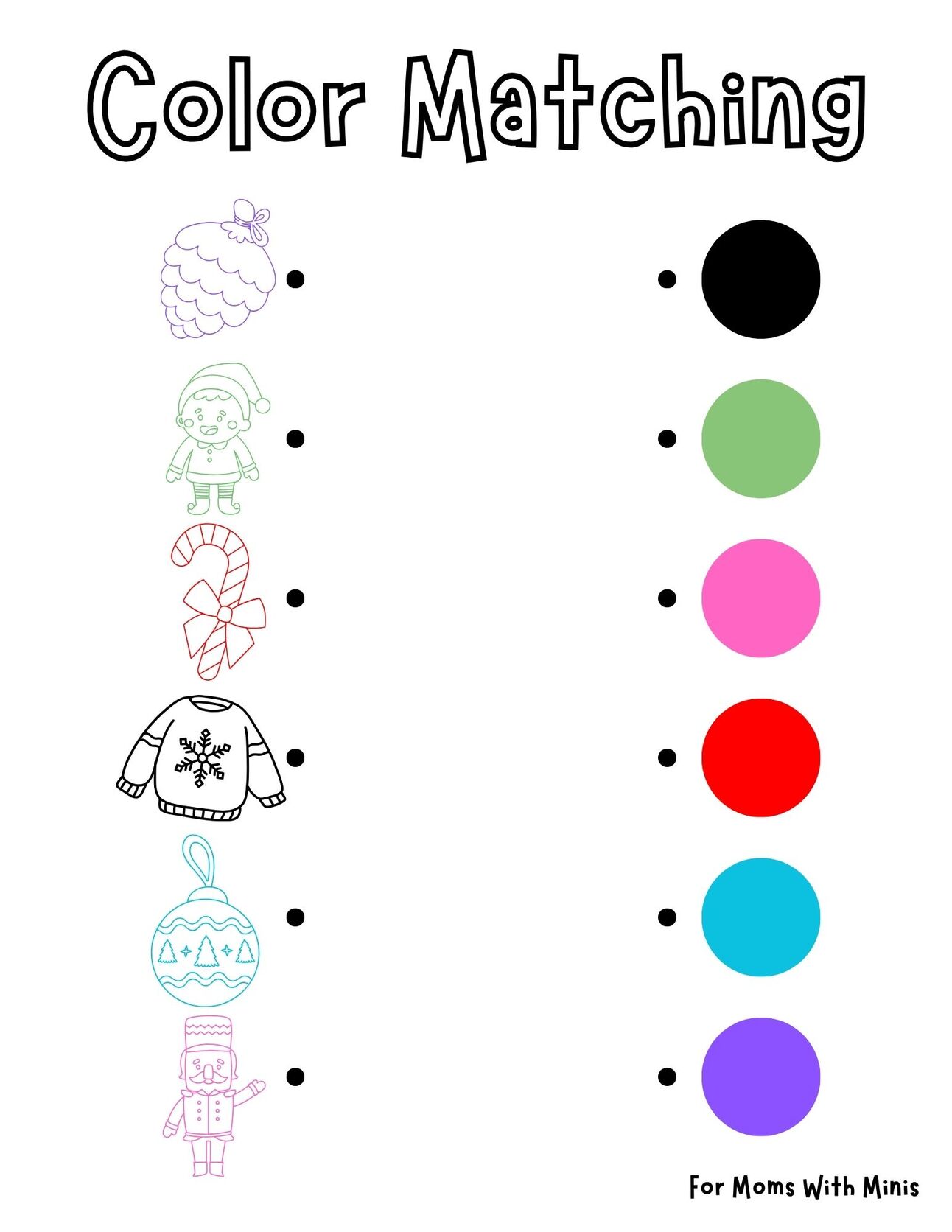 🦌 Christmas Color Match Worksheet