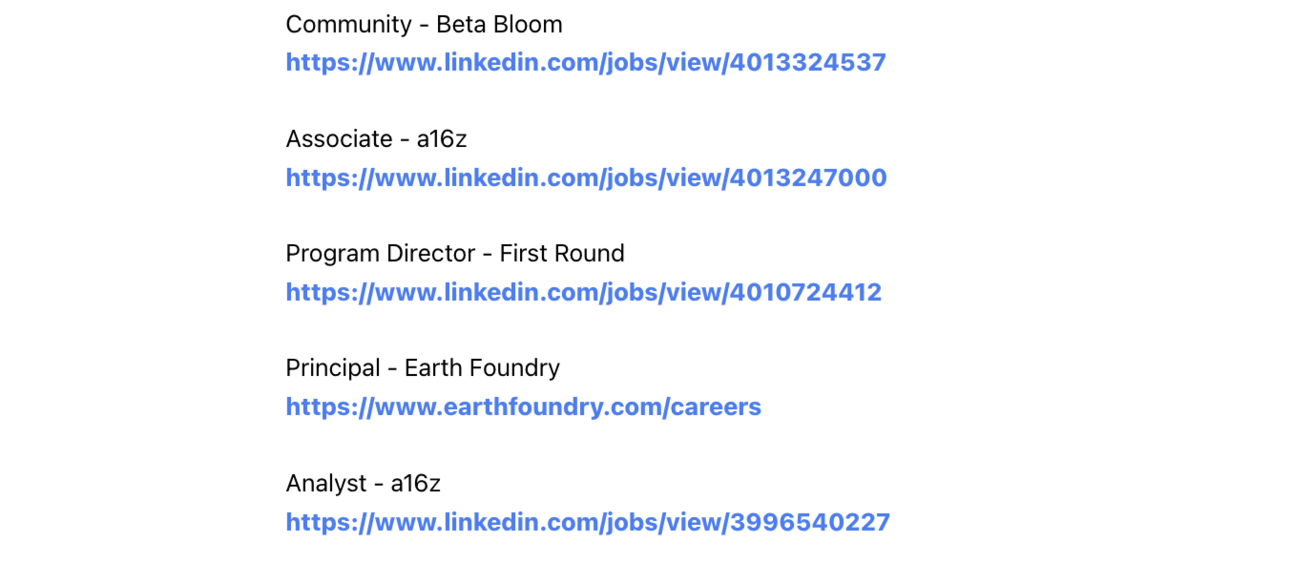 a16z, First Round, and more VC openings 🦄