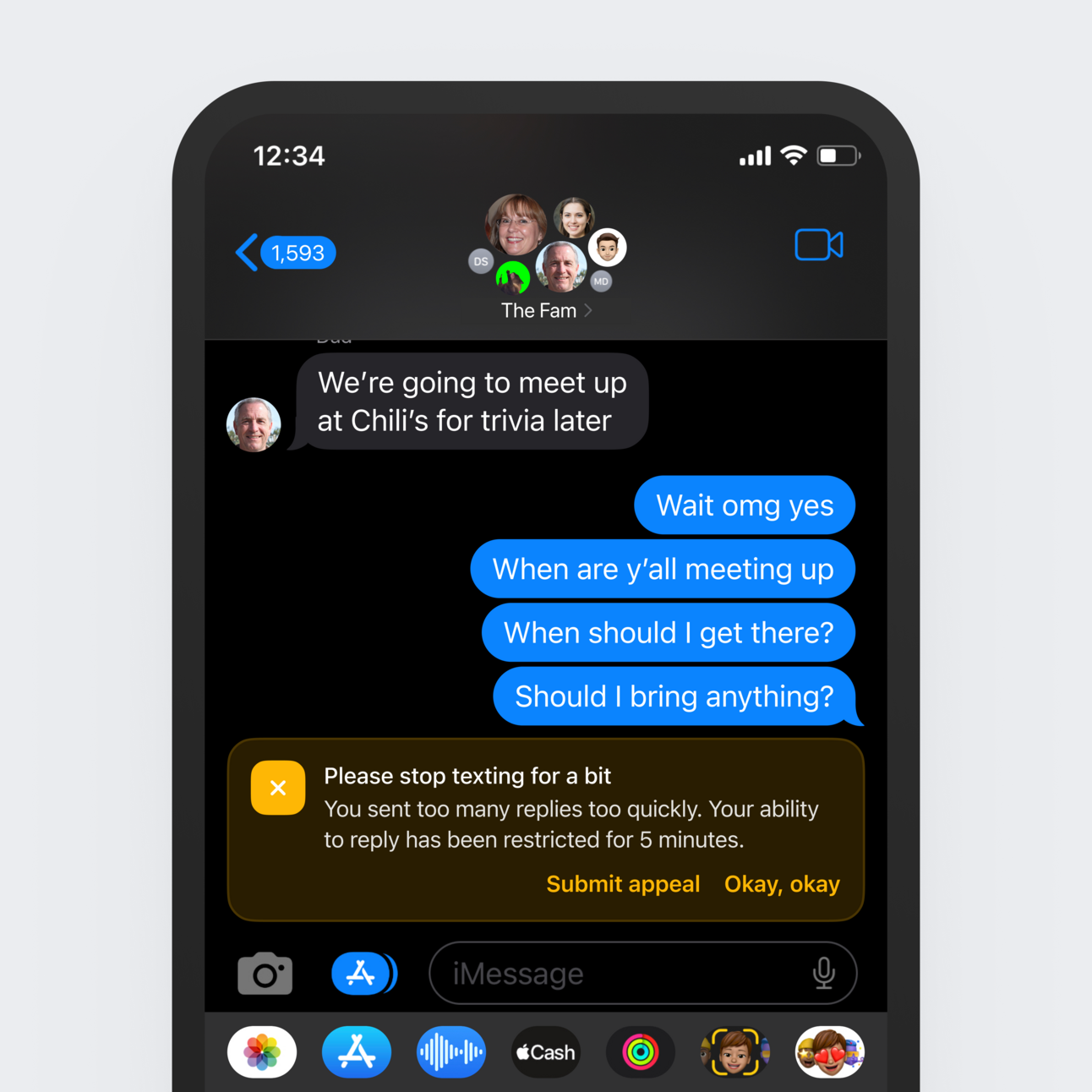 iMessage group chat response limit