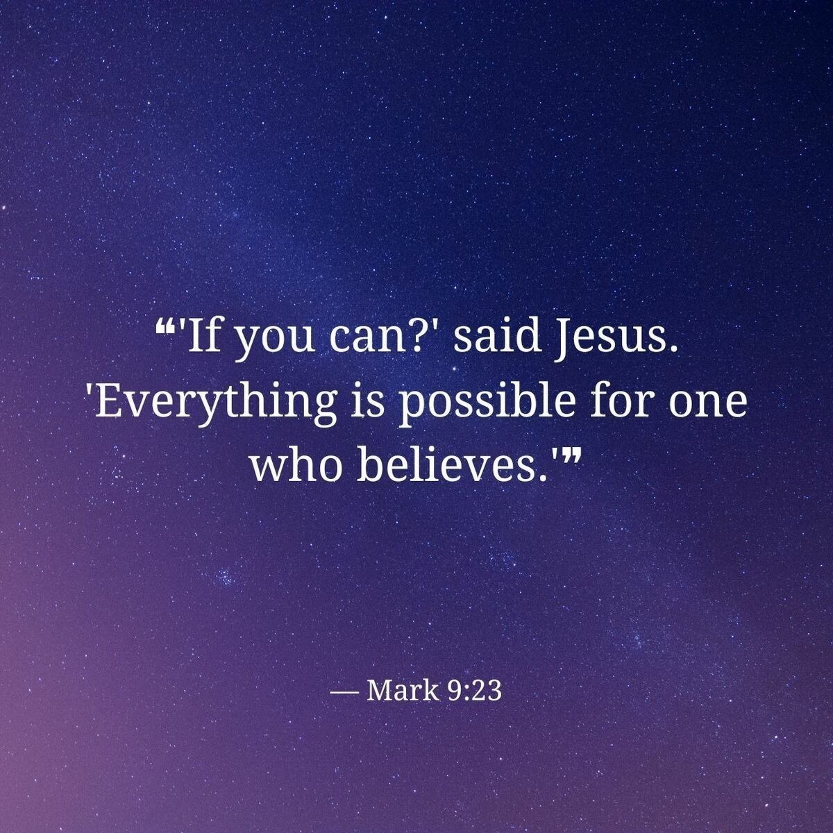 Verse of the Day: Mark 9:23