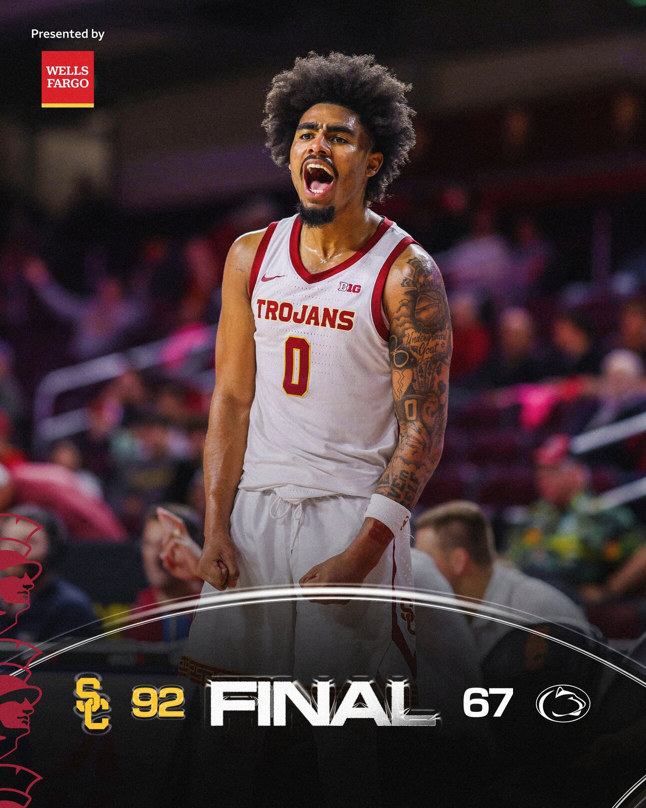 The USC Trojans men's basketball team beat Penn State 92-67.