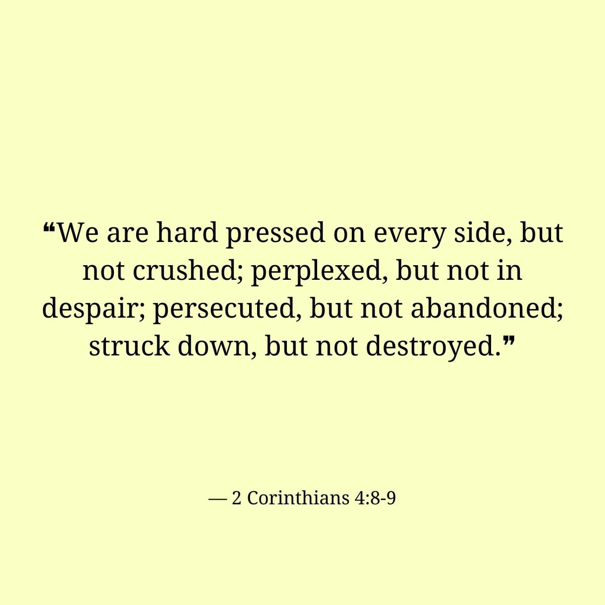 Verse of the Day: 2 Corinthians 4:8-9