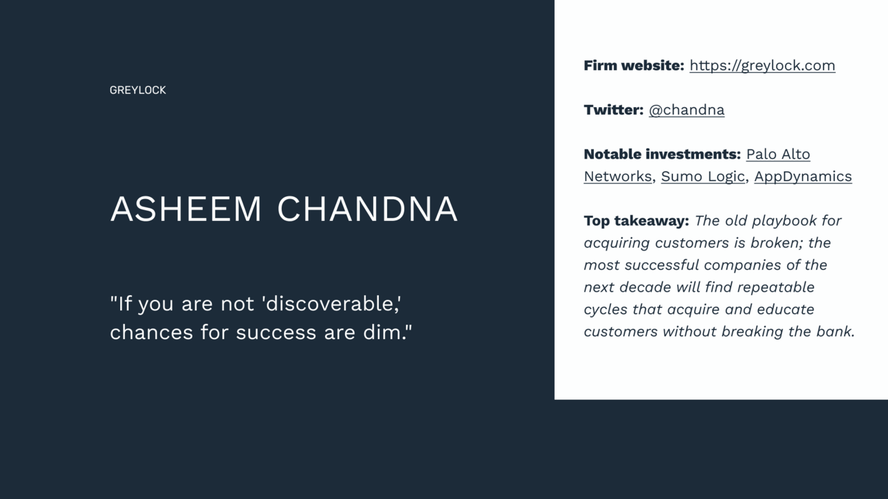 📶 14 Lessons from Asheem Chandna (Partner @ Greylock)