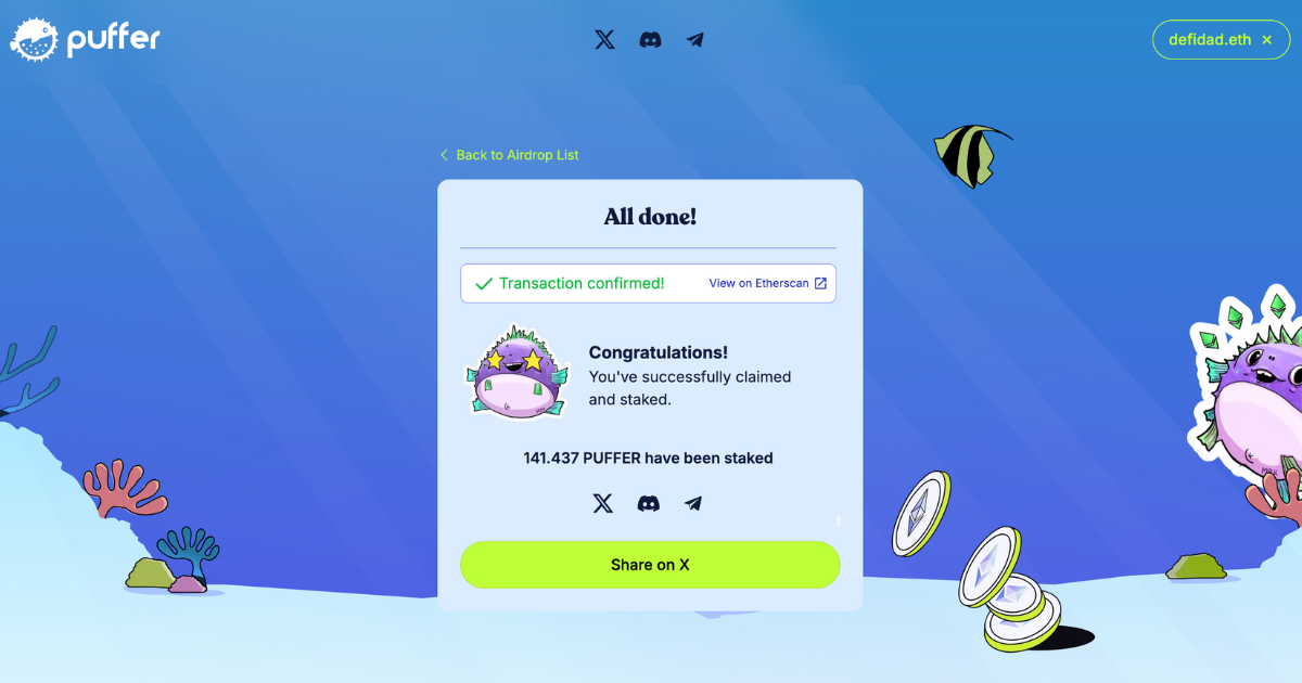 How To Claim And Stake PUFFER