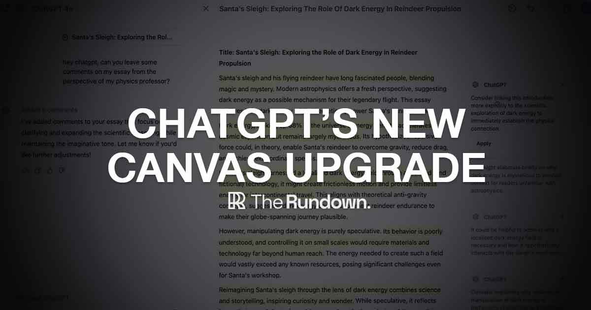 ChatGPT's new Canvas upgrade