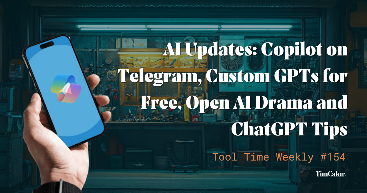 AI Updates: Copilot on Telegram, Custom GPTs for Free, Open AI Drama ...