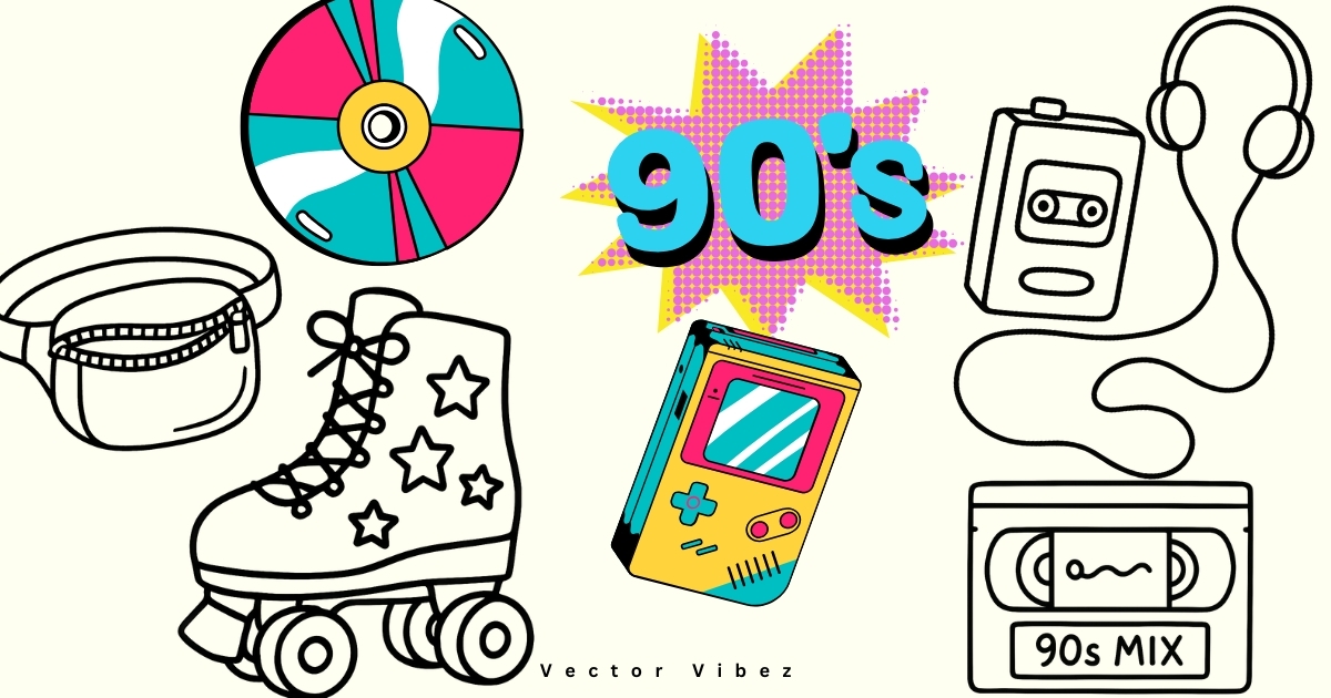 Radical ’90s Nostalgia Coloring Pack