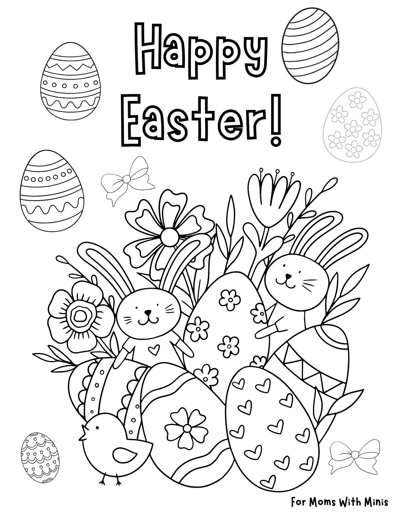 Happy Easter Coloring Page
