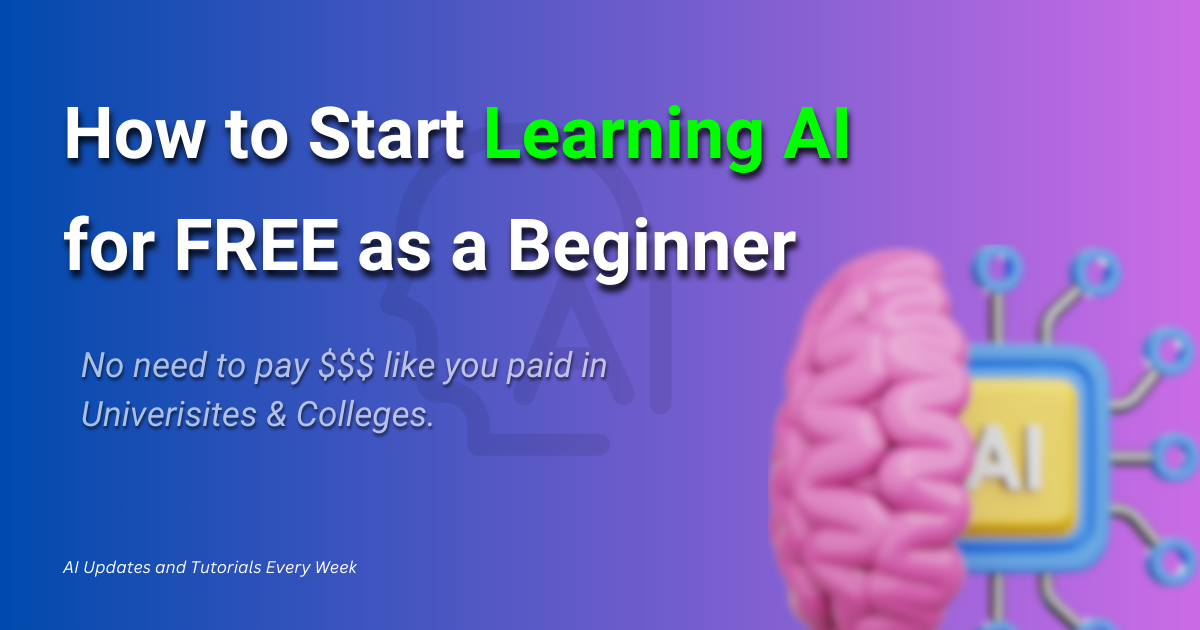 How to start learning AI for free as a Beginner in 2024