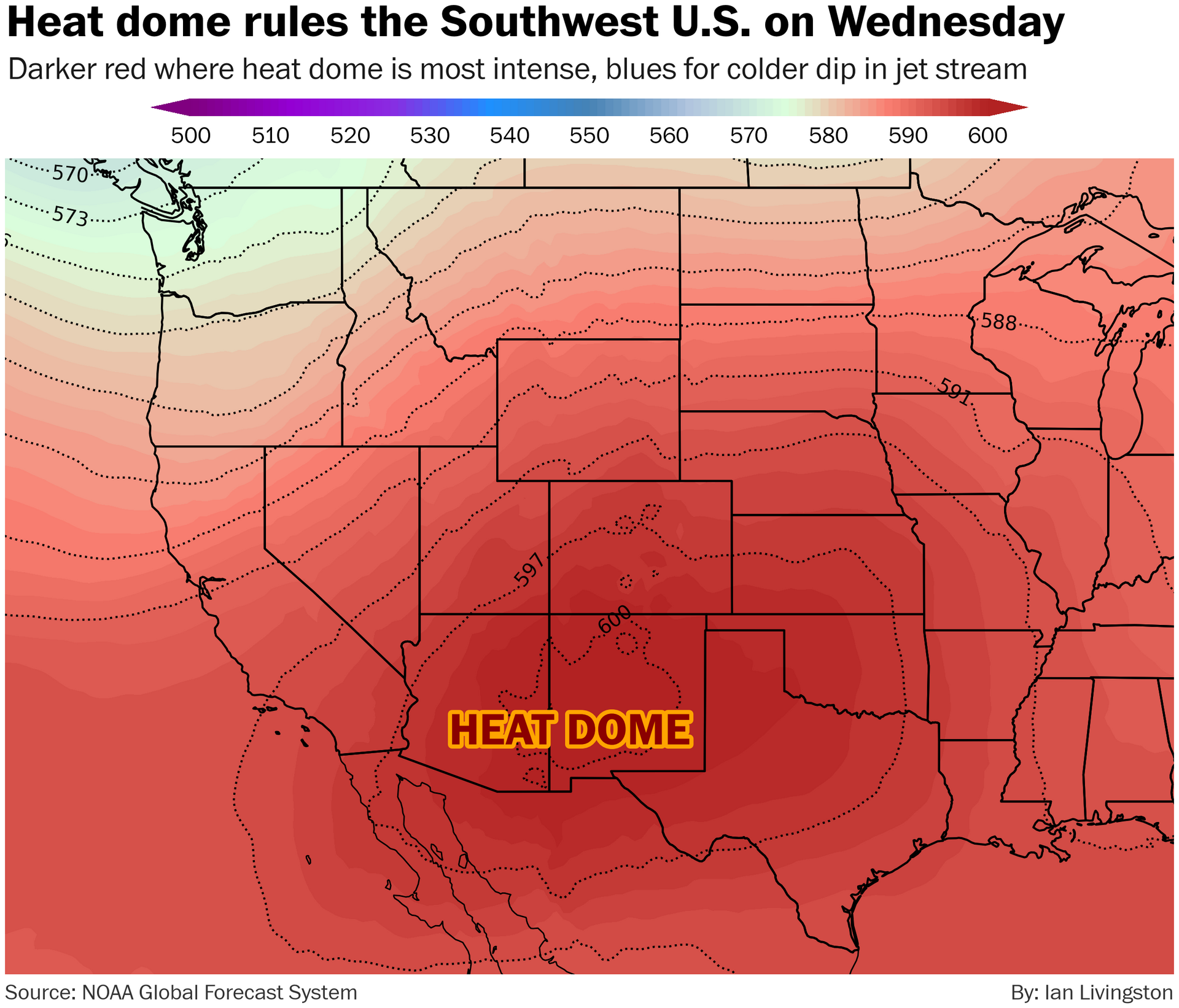 Heat dome nearing peak intensity in Southwest U.S.