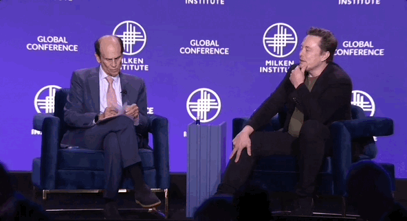 Elon Musk gave a speech at the Milken Institute