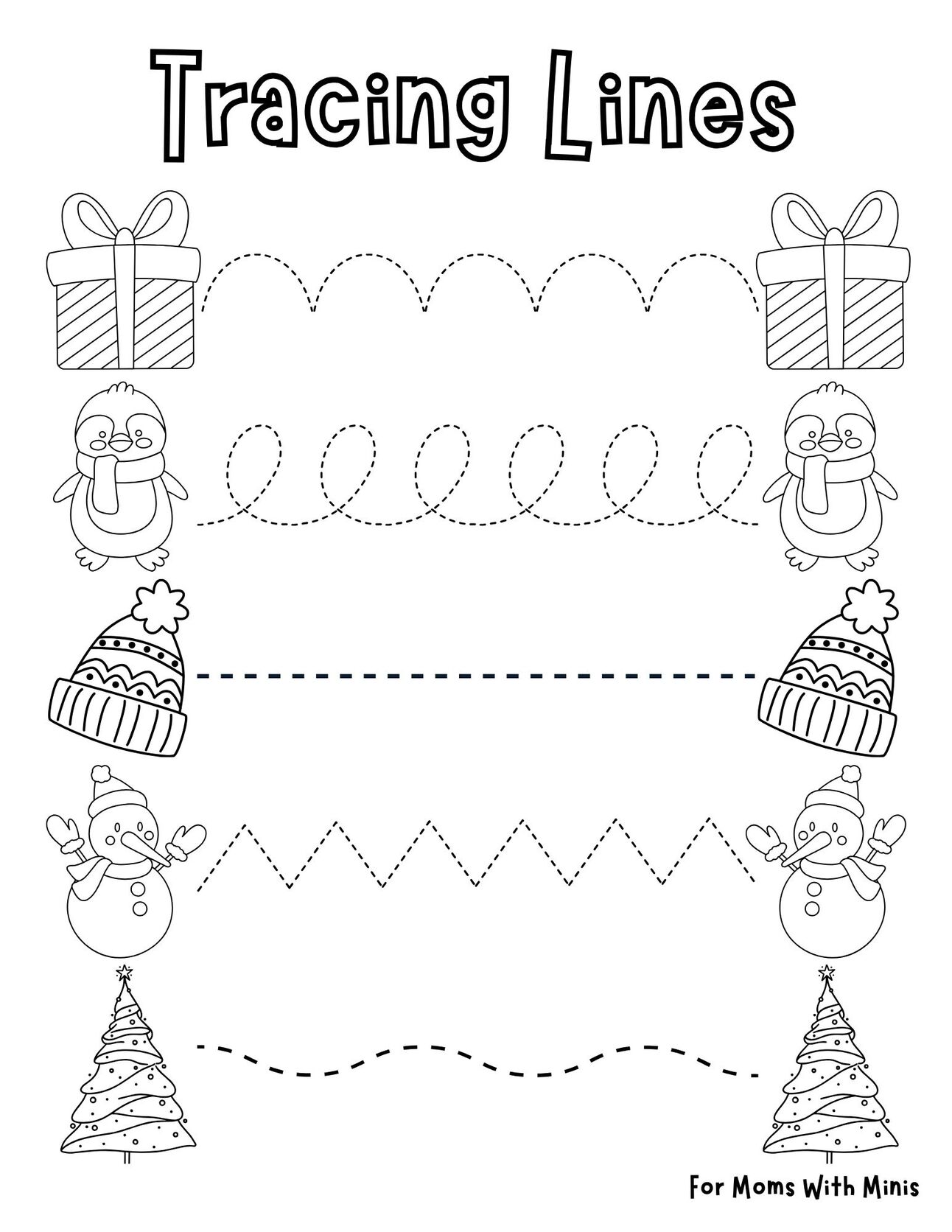 ⛄ Winter Tracing Lines 🌲