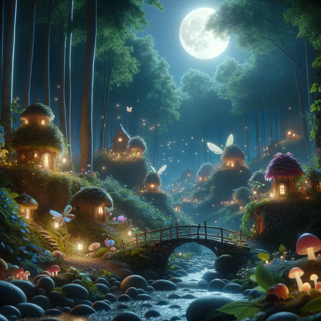 Fairy Village Under the Moonlight