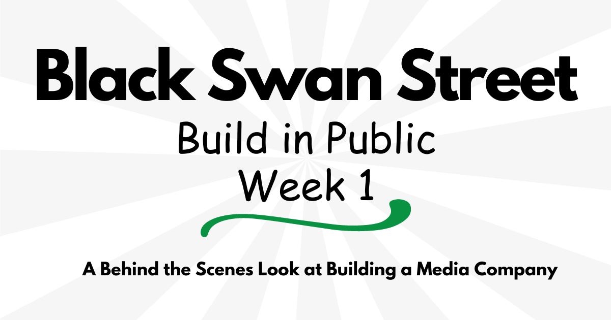 Black Swan Street: Building in Public - Week 1