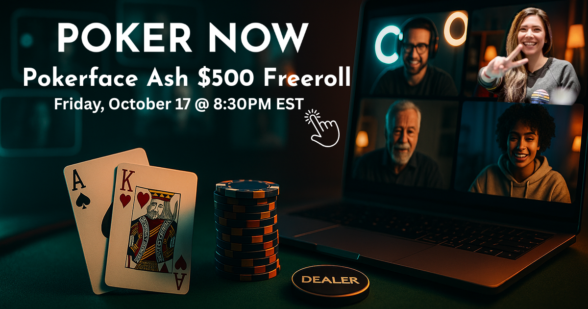 Pokerface Ash Live Tonight and a bet105 Freeroll with PokerMommaa