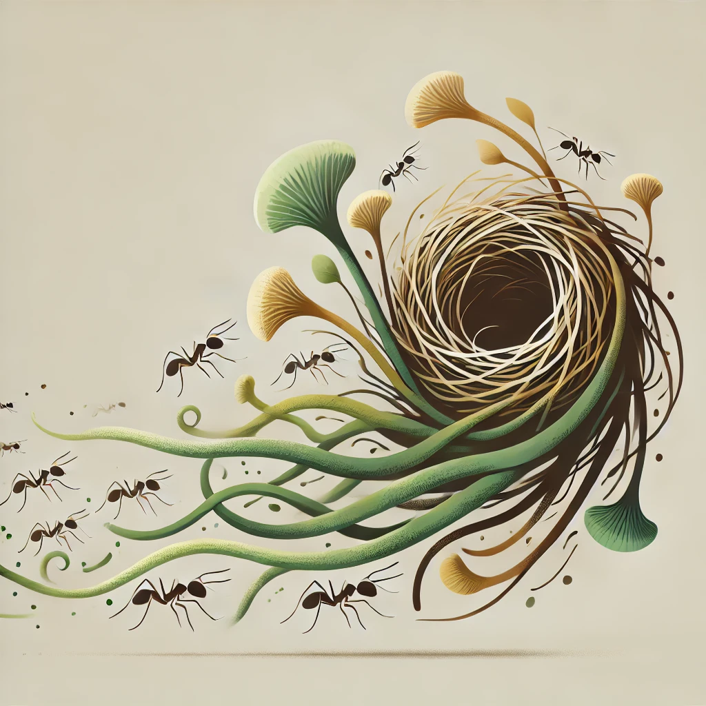 How Birds Use Fungal Fibers to Create Anti-Ant Barriers