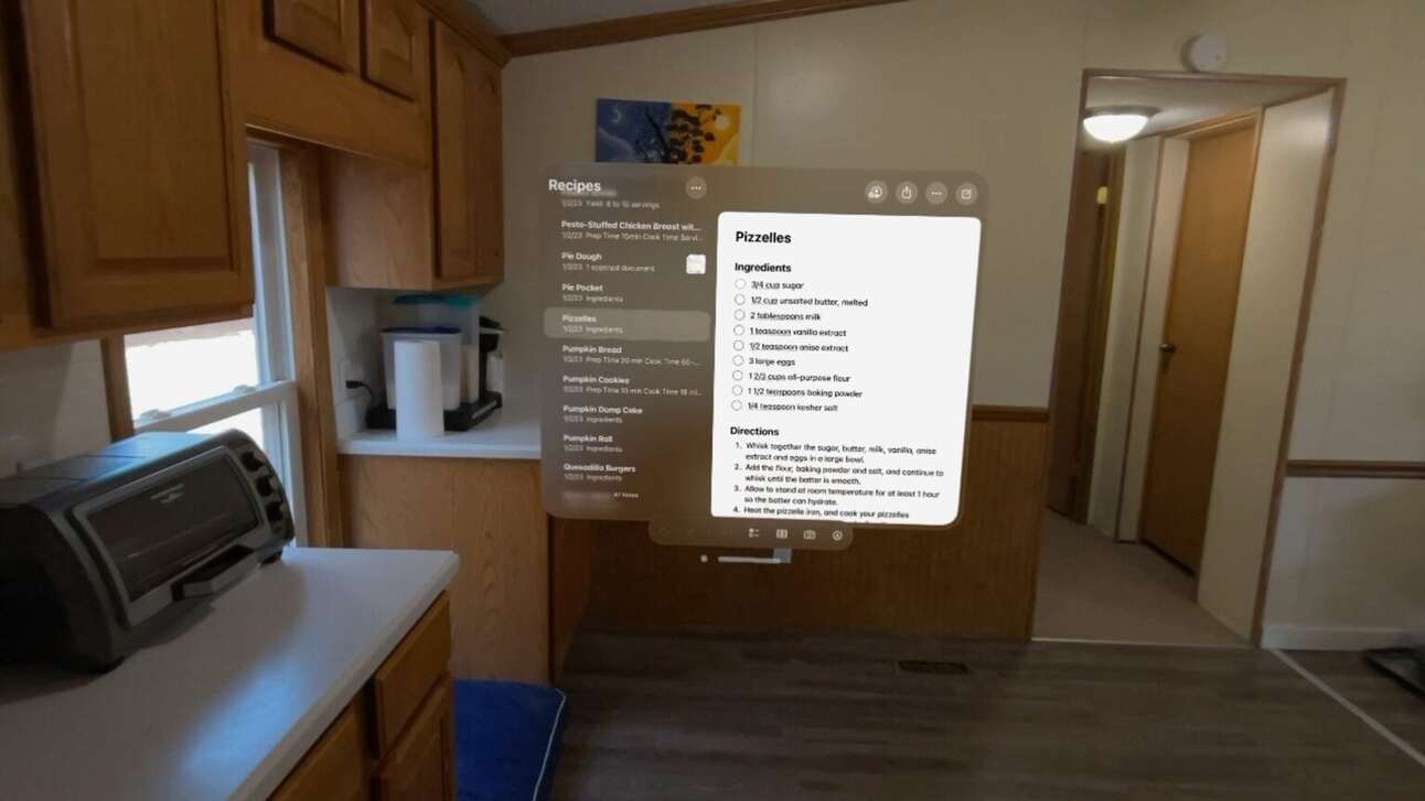Cooking with Vision Pro
