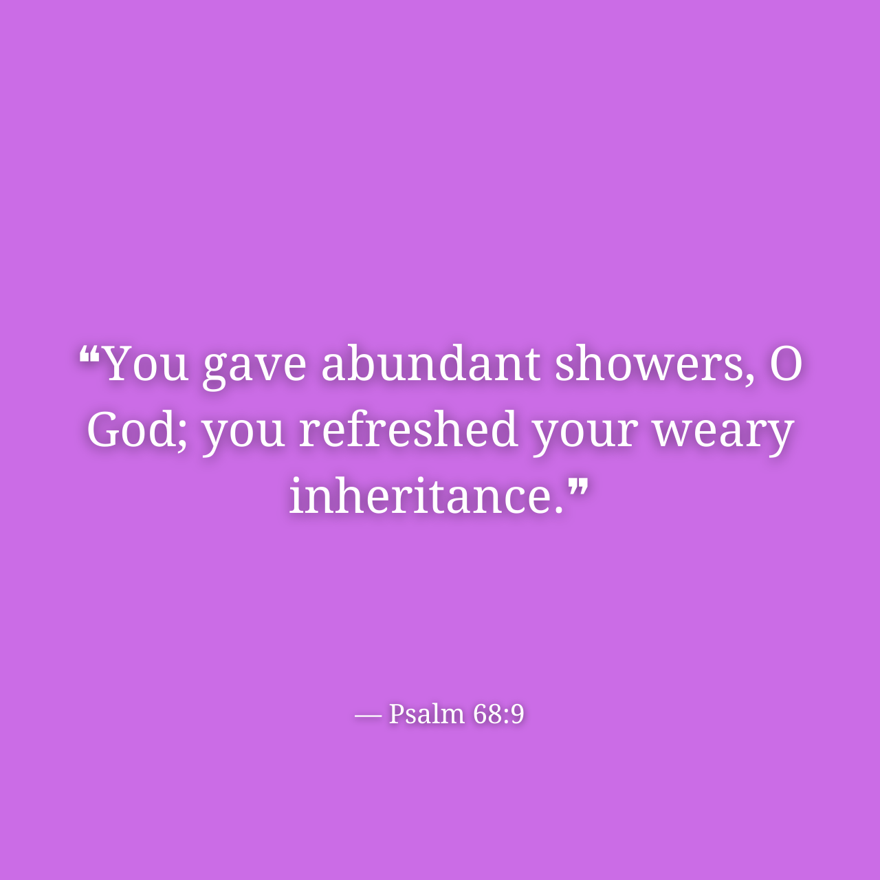 Verse of the Day: Psalm 68:9