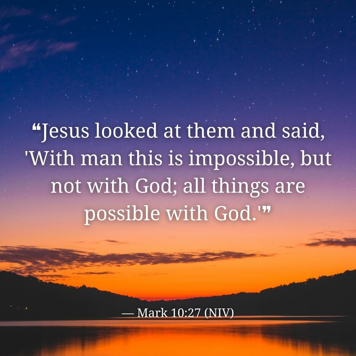 Verse of the Day: Mark 10:27