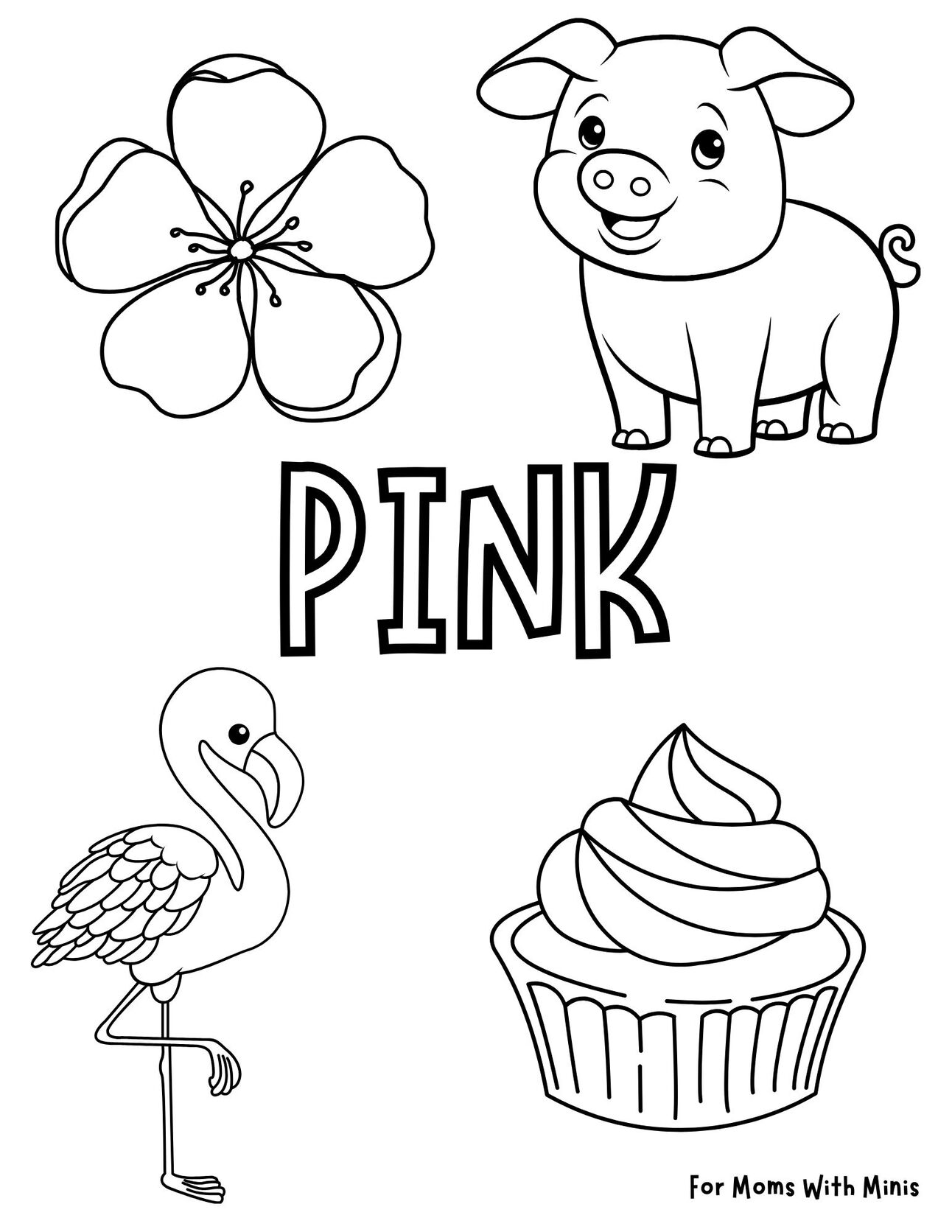 🌸 Pink Coloring Page