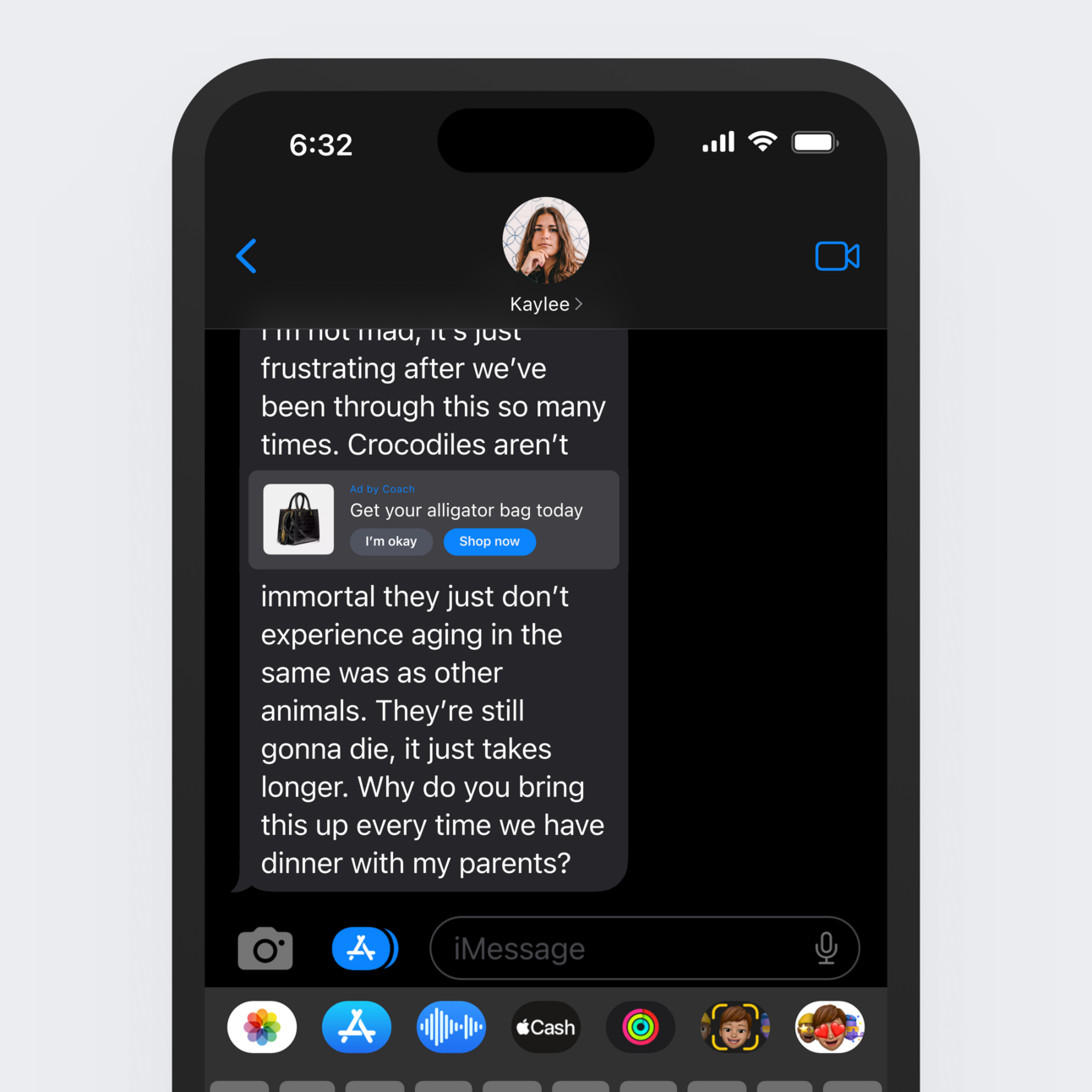 iMessage inline banner ads
