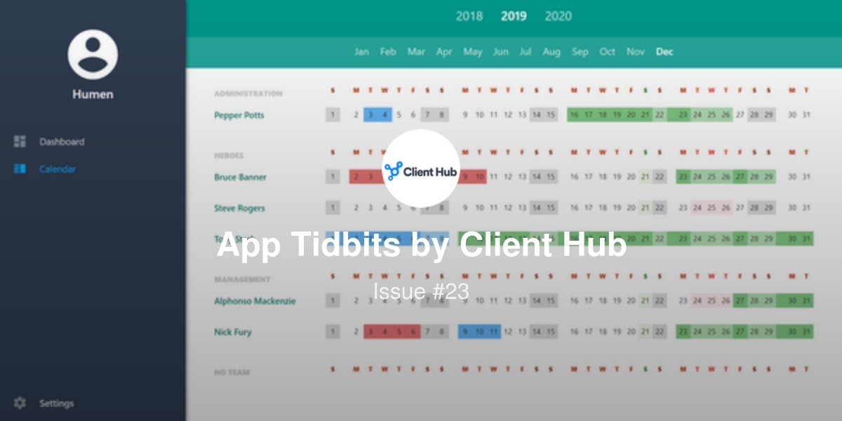 App Tidbits by Client Hub -- Issue #23 App Tidbits by Client Hub -- Issue #23