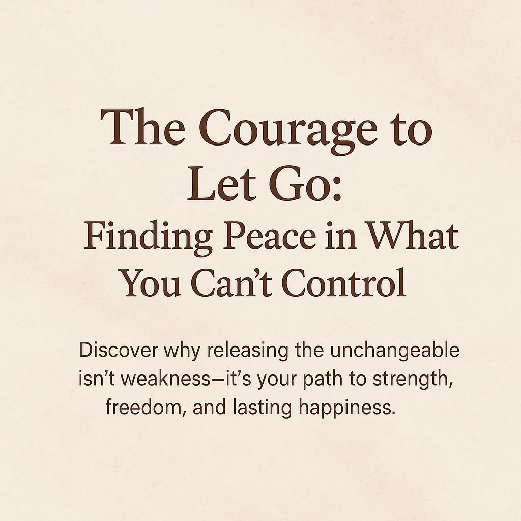 The Courage to Let Go: Finding Peace in What You Can’t Control