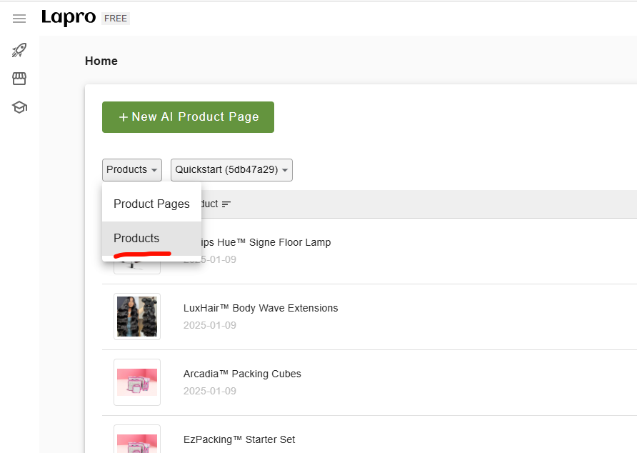 Lapro Update #4: Generate Product Page from Your Store Products