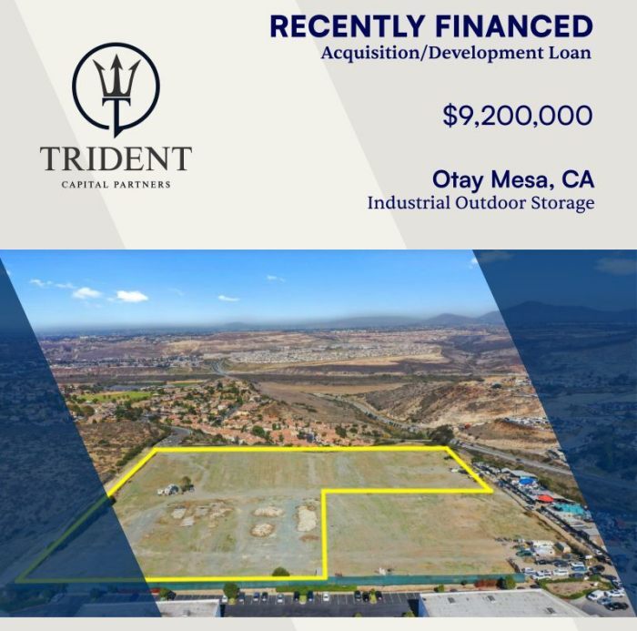 Trident Capital funds $9.2M loan for 7.43 acre IOS in San Diego | IOS List