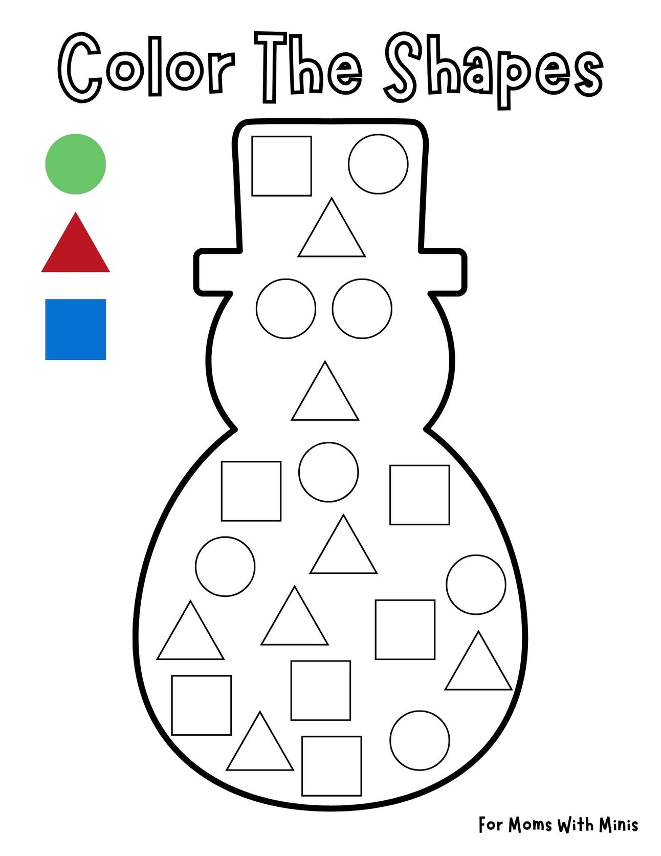 ⛄ Color The Shapes In The Snowman