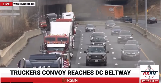 Freedom Convoy of Truckers Arrives in D.C.