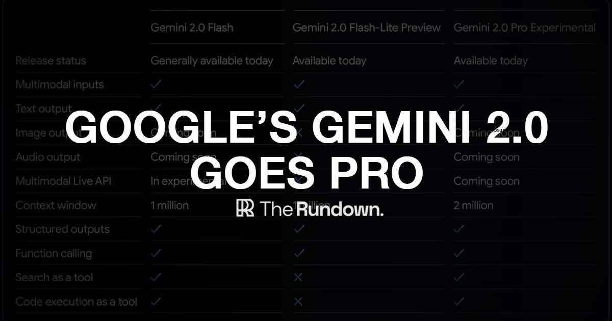 Gemini 2.0 goes Pro