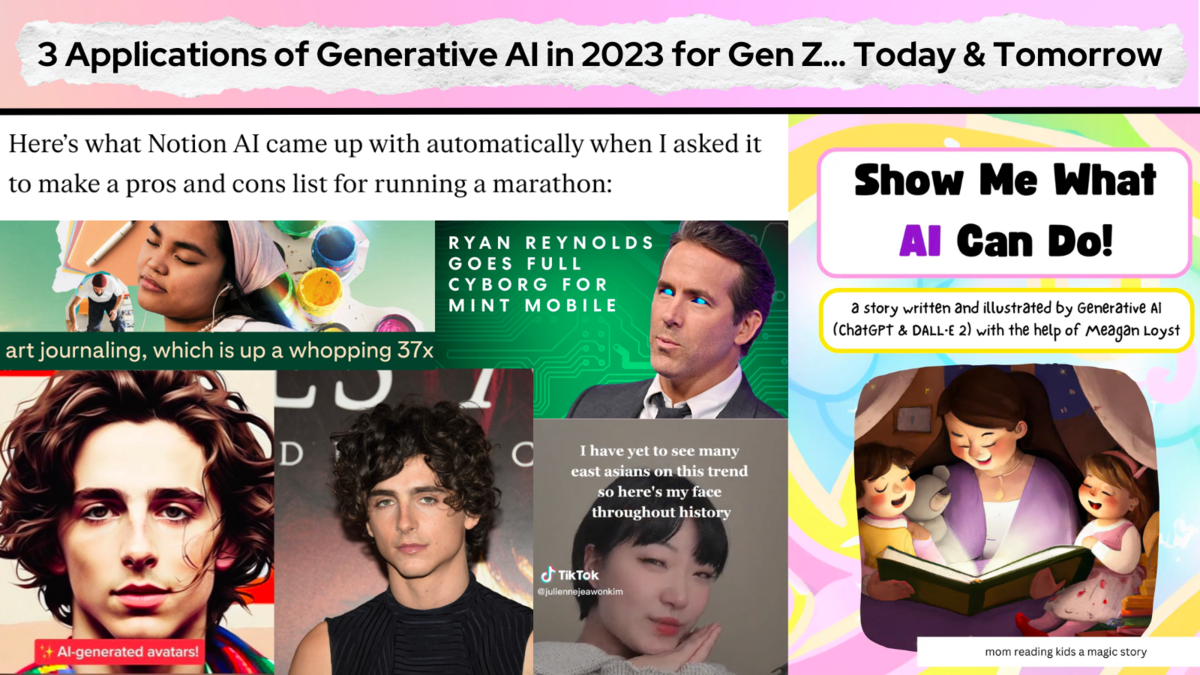 3 Applications of Generative AI in 2023 for Gen Z… Today & Tomorrow